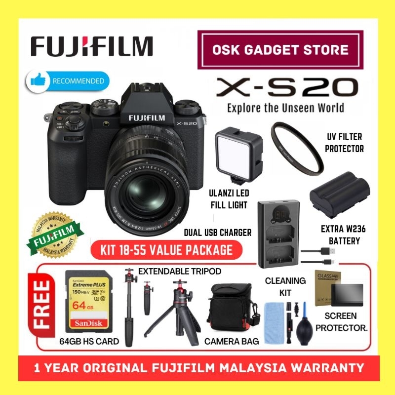 Fujifilm X-S20 XS20 4K UHD Mirrorless Camera | Body & Kit Package | 1 ...