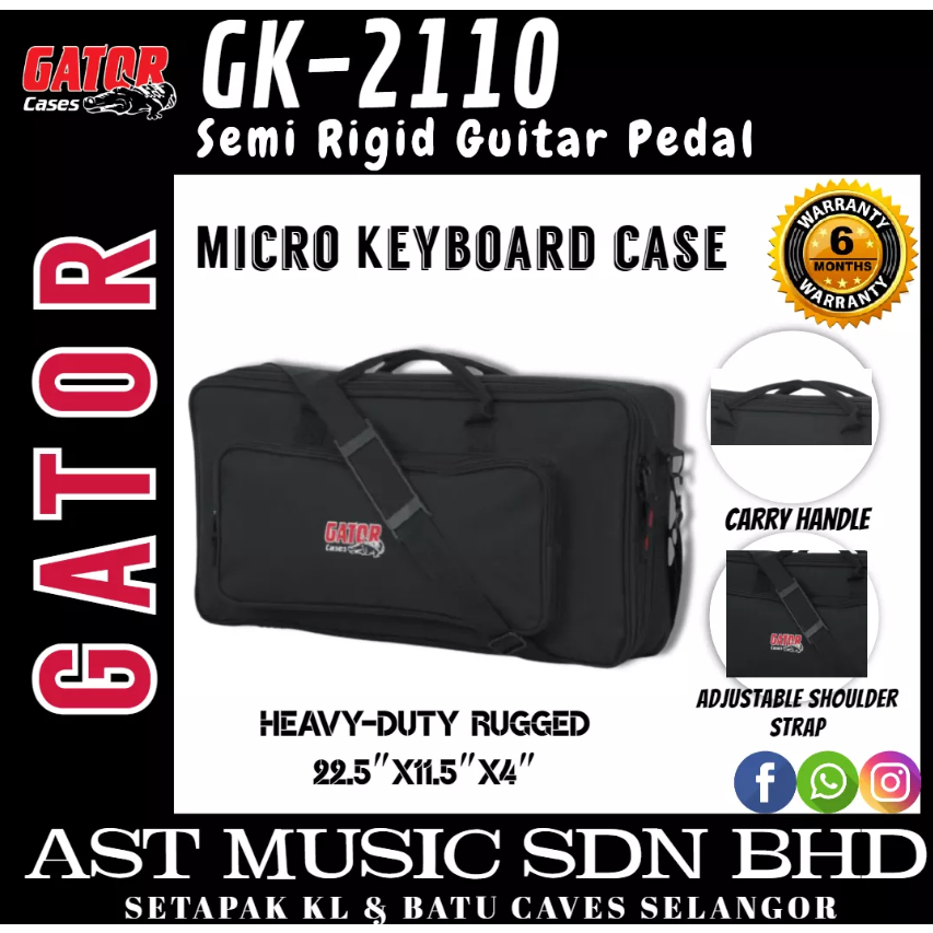 Gator GK-2110 Semi Rigid Guitar Pedal / Micro Keyboard Case ( GK2110 / Gk2110 ) | Shopee Malaysia