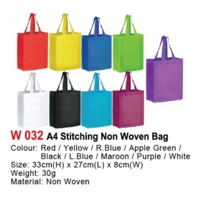 NON WOVEN BAG A4 (W032) no print / bag only | Shopee Malaysia
