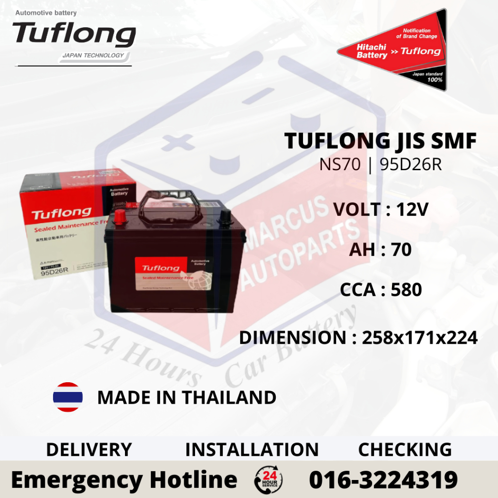 HITACHI TUFLONG SMF NX110-5 | NS70 | 95D26R CAR BATTERY | Shopee Malaysia