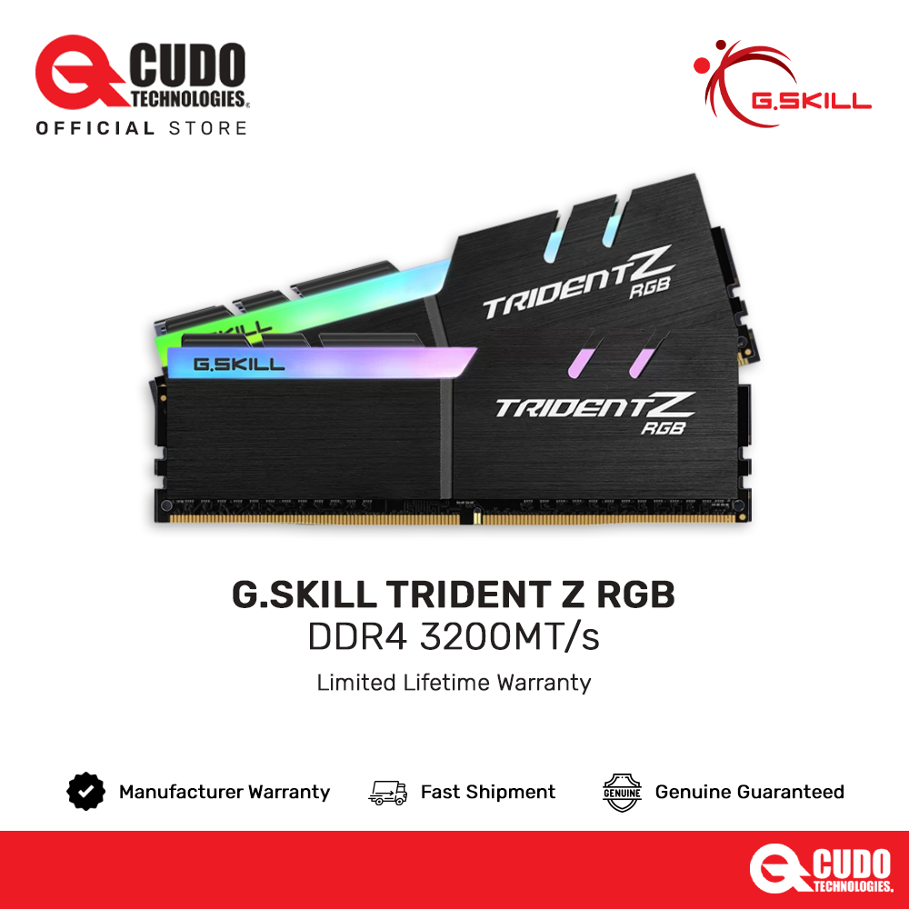 G.Skill Trident Z RGB 16GB (2x8GB) DDR4 3200MHz CL16 Kit (F4-3200C16D ...