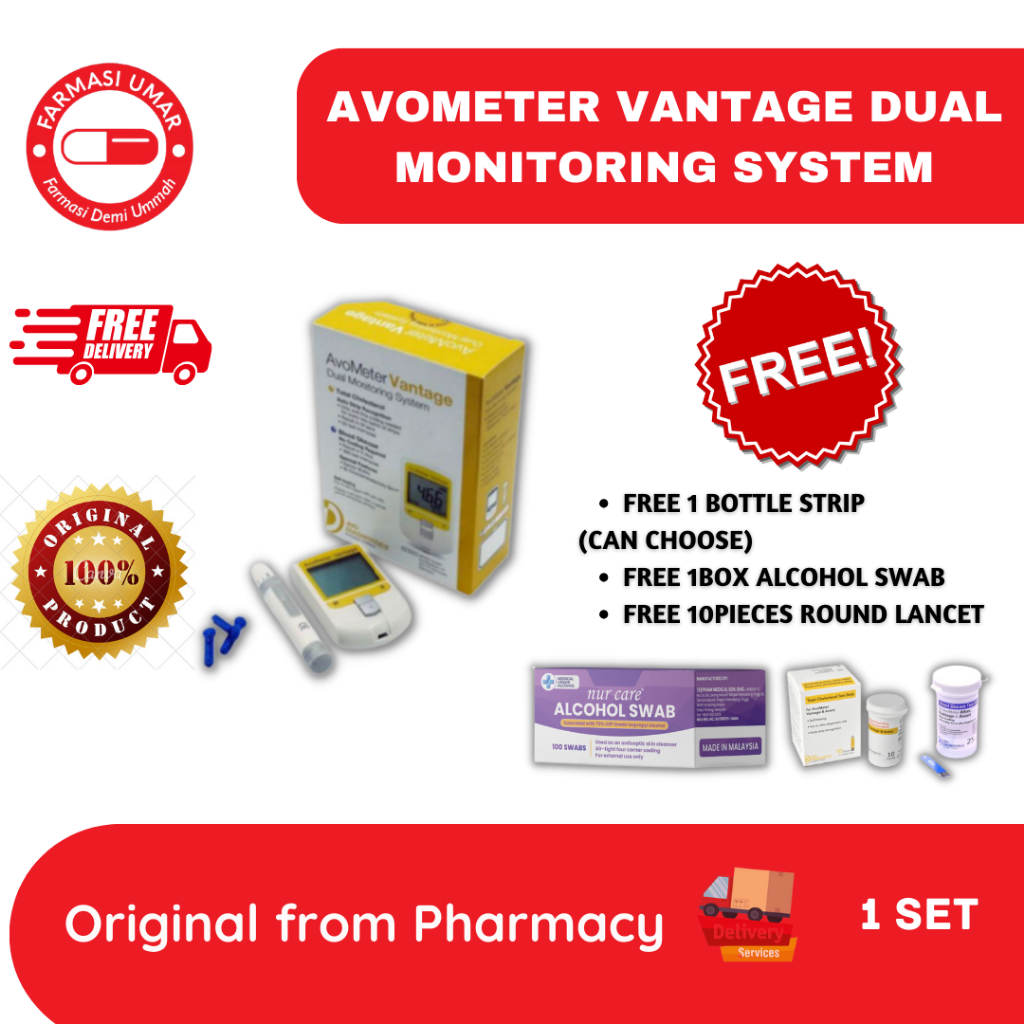 Avometer Vantage Dual Monitoring System (Mesin Check Gula & Kolestrol ...