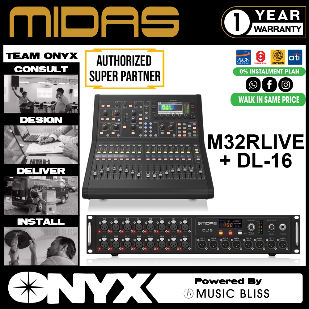 Midas M32R LIVE 40-channel Digital Mixer for Live Performance and Studio Recording (M32RLIVE ...