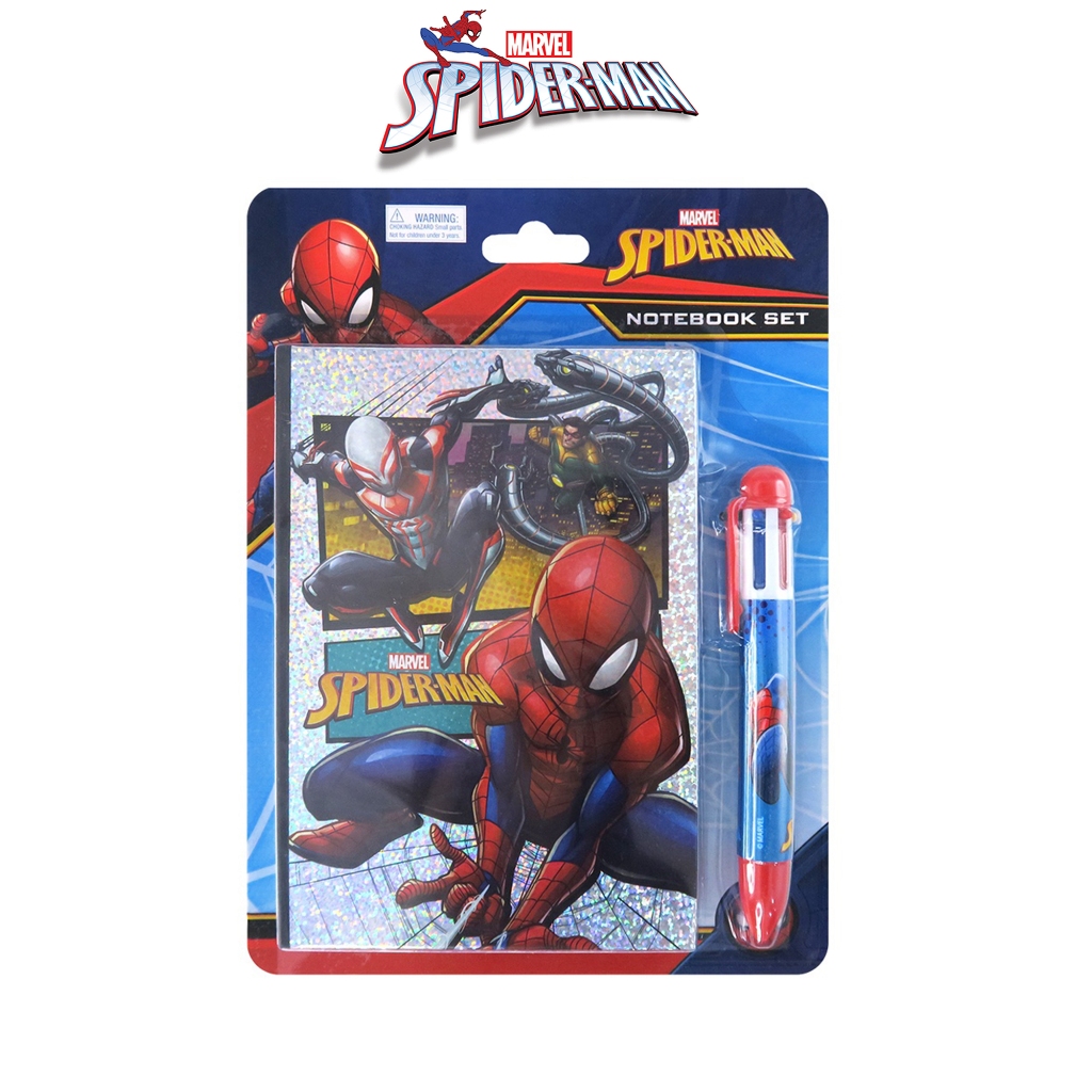 💪 New! Marvel Spiderman Spider-man Notebook Set With Color Ball Pen ...