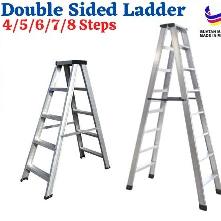 A1 4/5/6/7/8 Step Heavy Duty Aluminium Double Sided Ladder Tangga Lipat ...