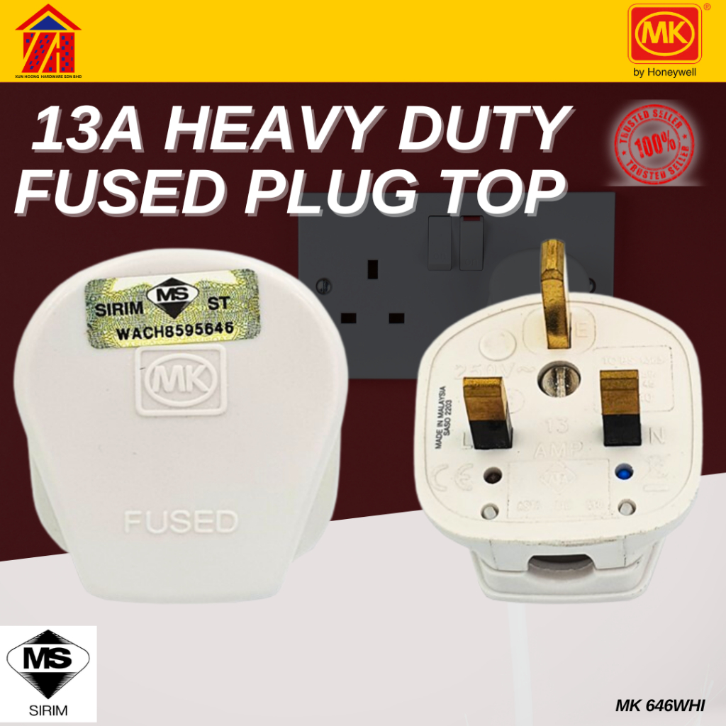 L MALL SIRIM APPROVE ORIGINAL MK 13A Plug Top 646-WHI Heavy Duty Plug ...