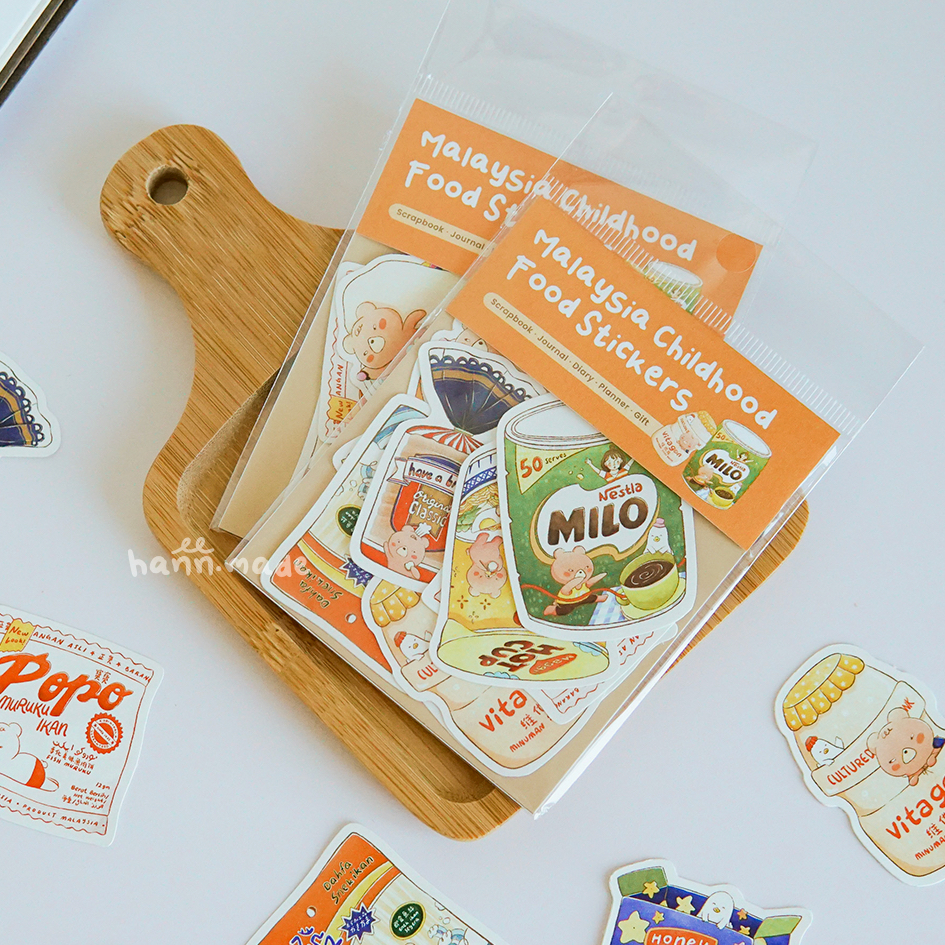 hann.made | Malaysia Childhood Food Sticker Pack | set in 9pcs | Shopee ...