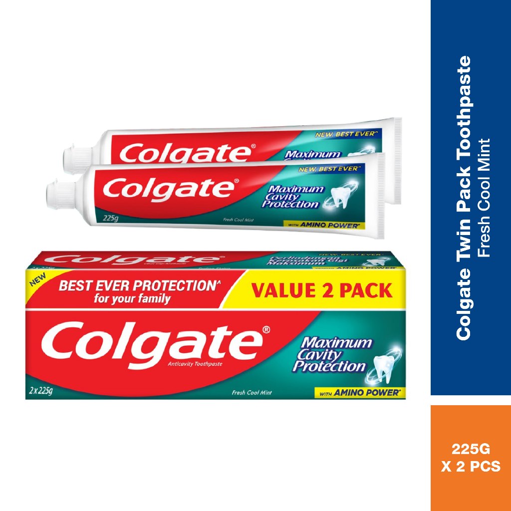Colgate Toothpaste 225G X 2 Fresh Cool Mint / Ubat Gigi (Value Pack ...