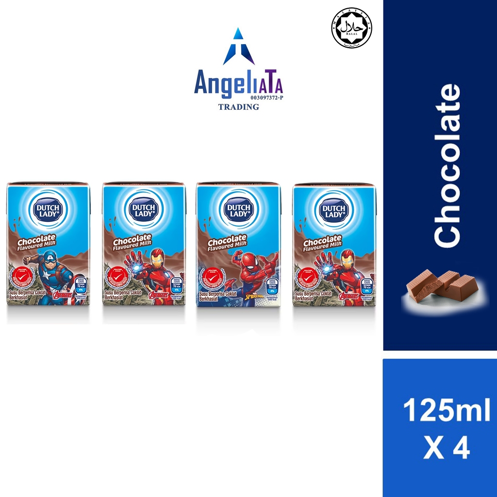 🥛🍫Dutch Lady Marvel Avengers Chocolate Flavor 125ml x 4s UHT Dairy ...