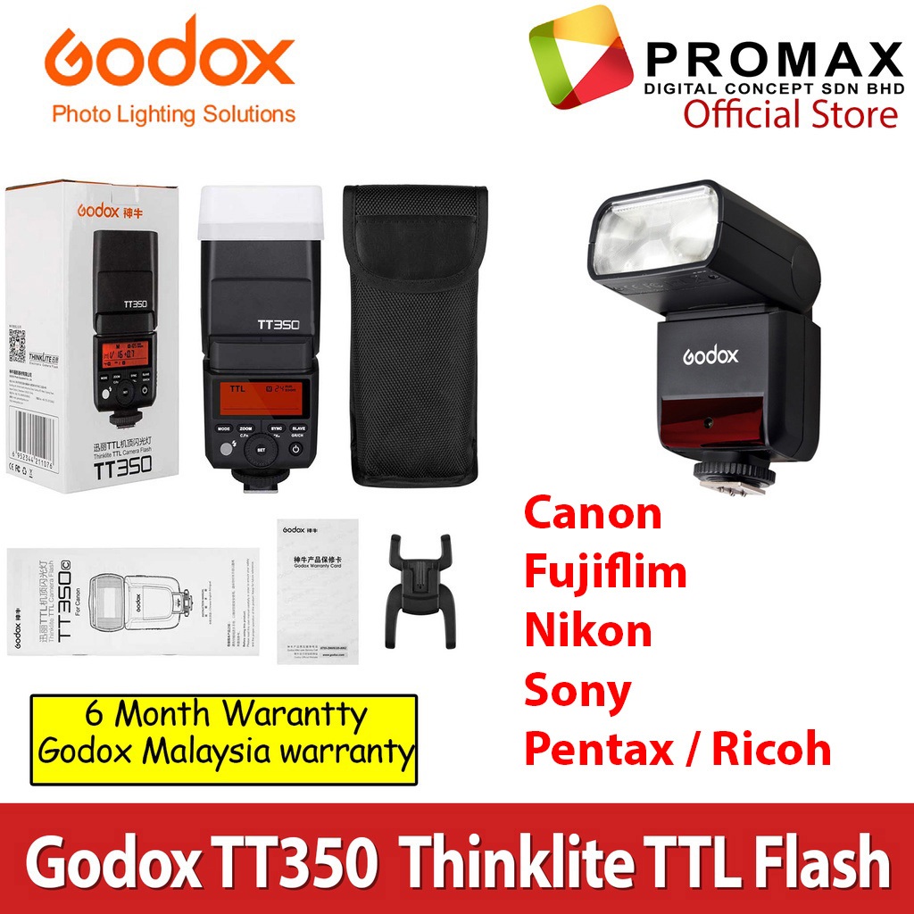 Godox TT350 CANON SONY FUJIFILM RICOH Mini Thinklite Portable Speedlite ...