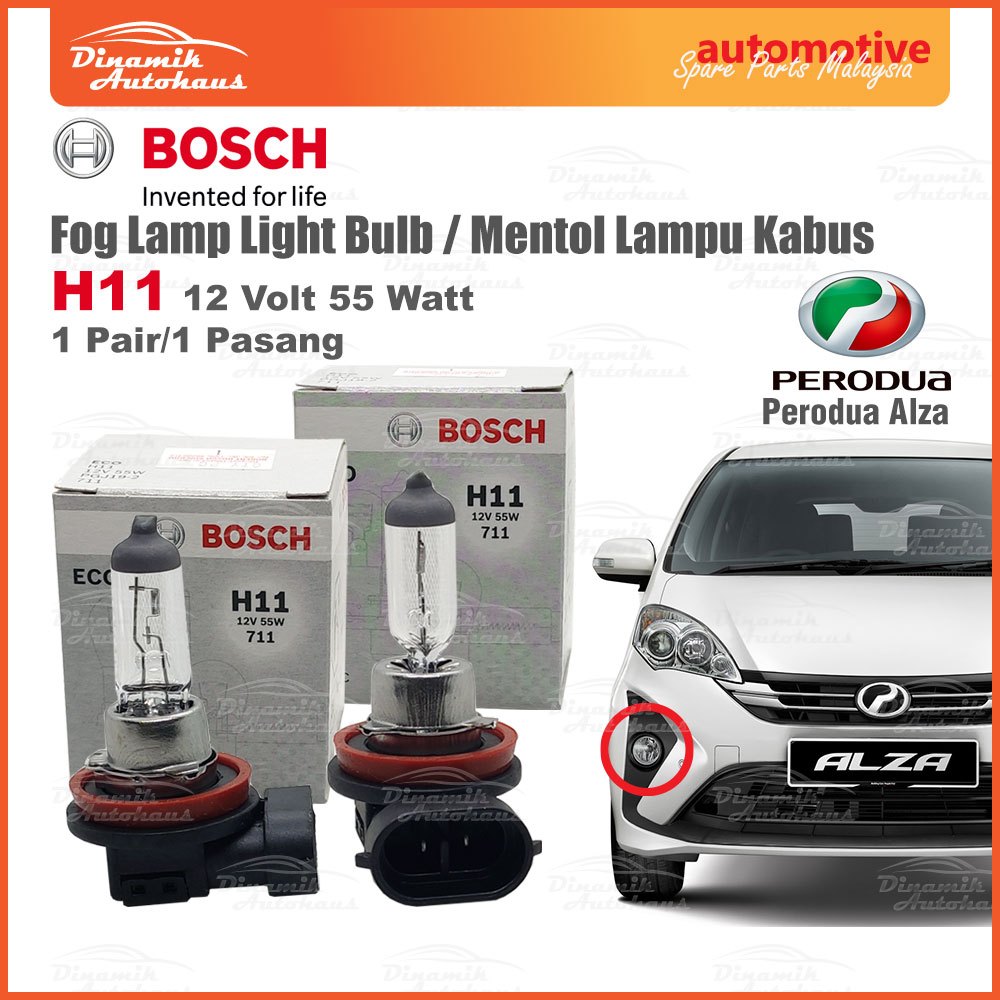 Perodua Alza Fog Lamp Halogen Light Bulb Mentol Lampu Kabus Bosch H11 ...