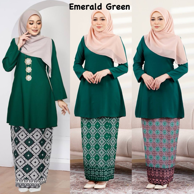 🔥(SIZE XS-5XL) TEMA SEDONDON BAJU KURUNG EMERALD GREEN RAYA 2026 ...