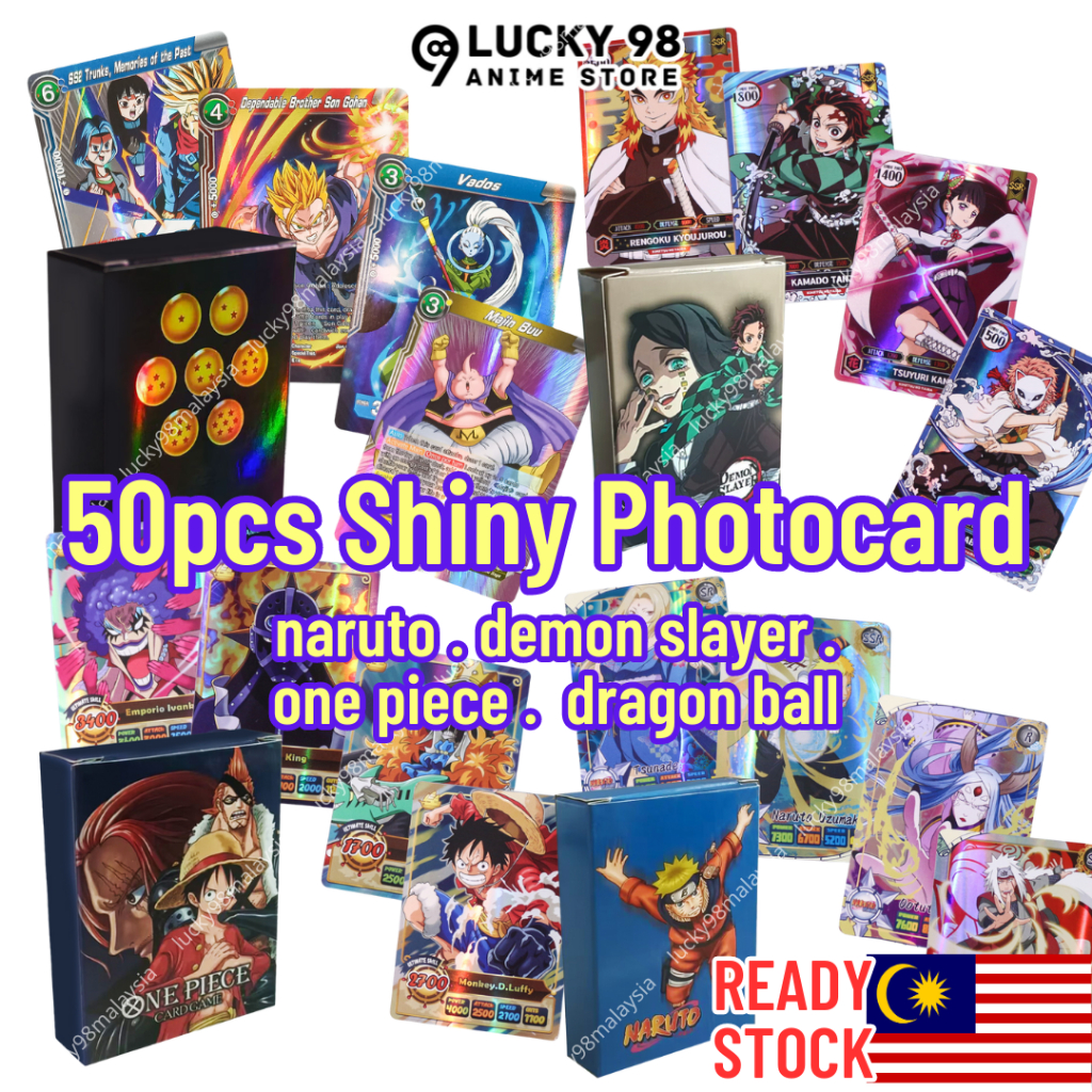 Anime Photocard Card 50pcs Trading TCG Naruto One Piece Demon Slayer ...