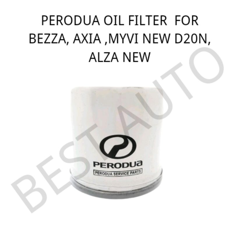 PERODUA OIL FILTER FOR BEZZA, AXIA ,MYVI NEW D20N, ALZA NEW | Shopee ...