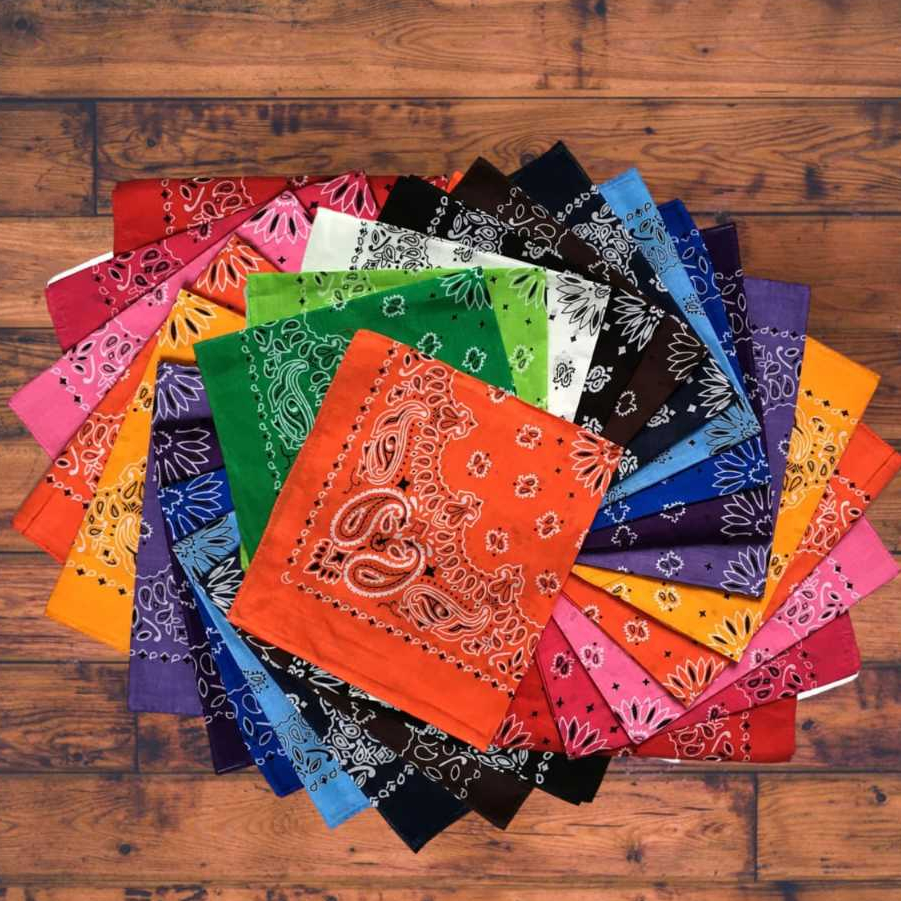 100% Cotton Square Scarf Fashion Hip Hop Classic Paisley Bandana 55cm ...