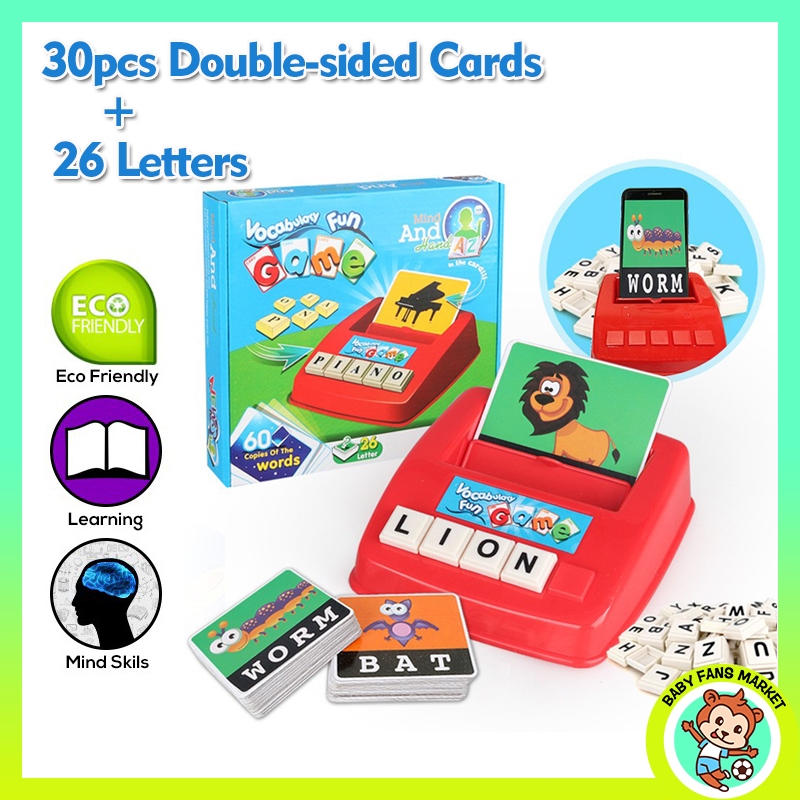 Montessori Learning English Card Fun Game English Spelling Word Game ...