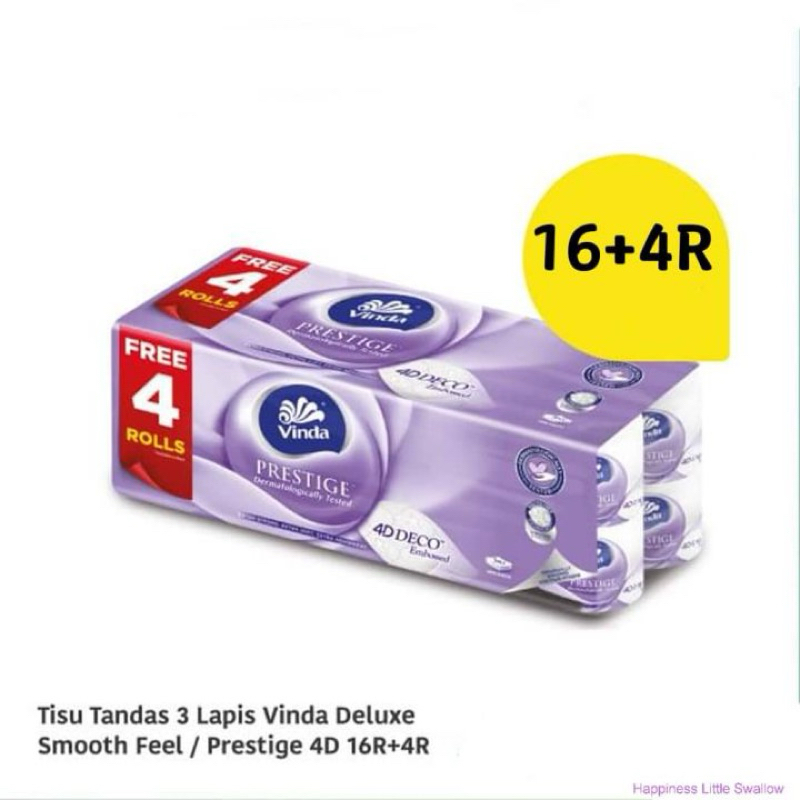 Vinda Prestige 4D Deco Embossed Toilet Tissue (20 rolls x 200s) (4000 sheets) | Shopee Malaysia