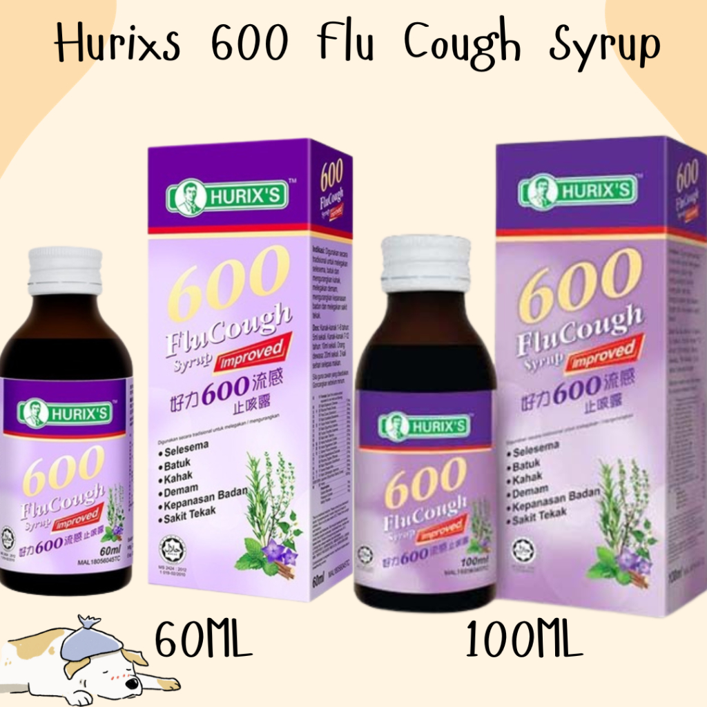Hurix's 600 Flu Cough Syrup Improved (60ML/100ML) | Shopee Malaysia