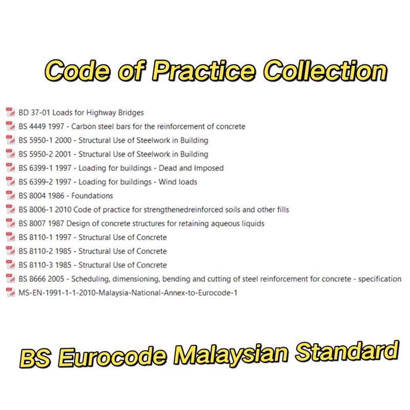 Code of Practice Collection BS Standards Eurocode Malaysian Standards ...