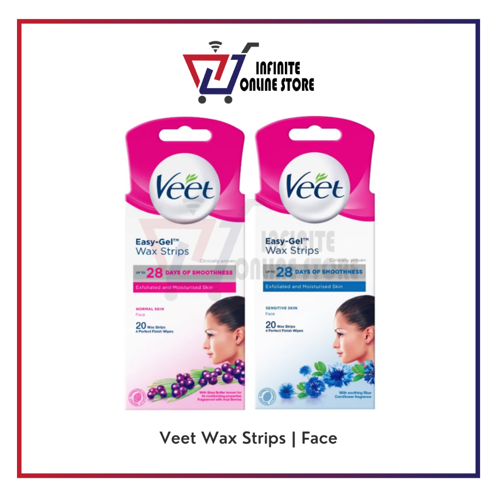 Veet Wax Strips For Face (10s with Double Sided Usage) (Normal ...