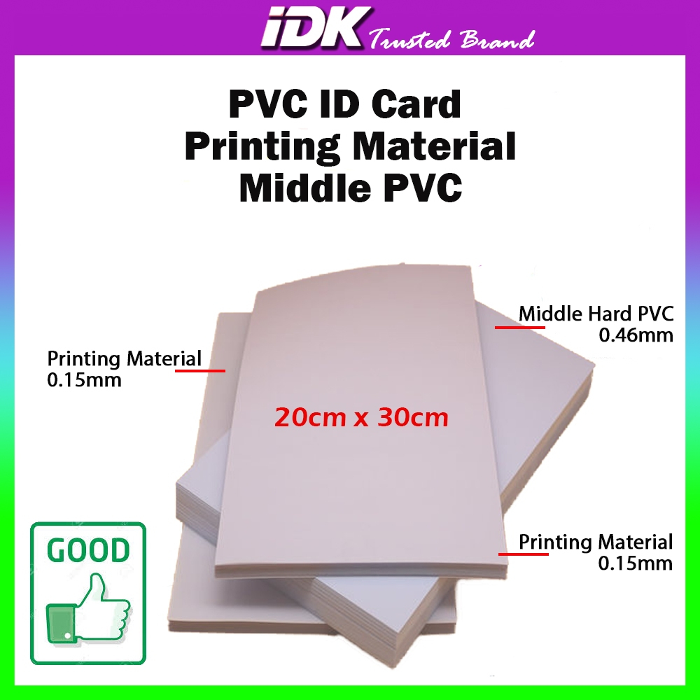 PVC ID Card Printing Material (Printing Film & Middle Hard PVC) 25pcs ...