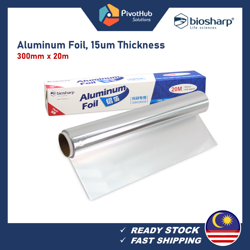 BIOSHARP Aluminium foil, Heavy duty, 15um thickness, ultra thick, 300mm x 20m | Shopee Malaysia