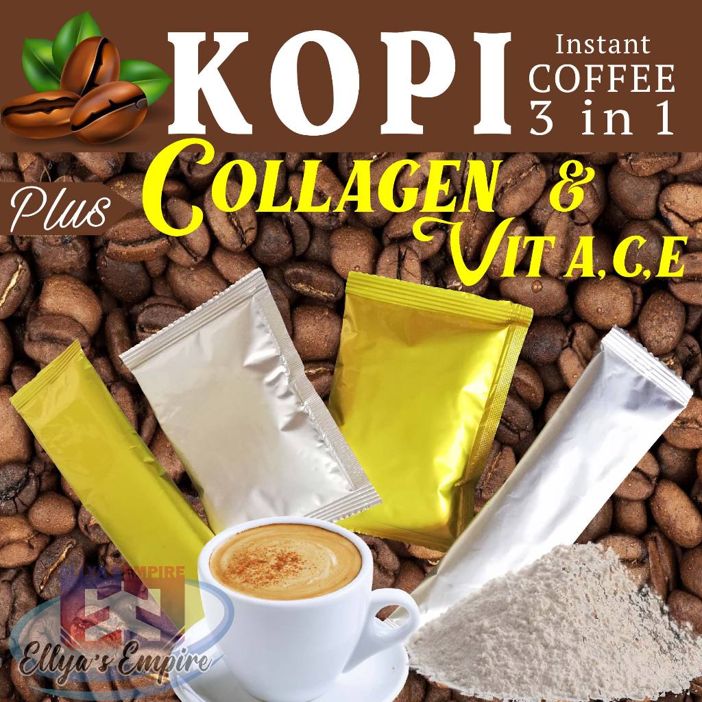 KOPI plus COLLAGEN & VIT A,C,E (sachet K11) | Shopee Malaysia