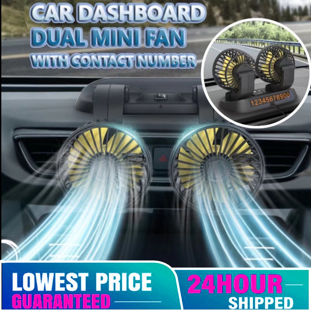 Kipas USB Kereta Mini Car Fan Portable 5V Cooler Dalam kereta Car 360 ...