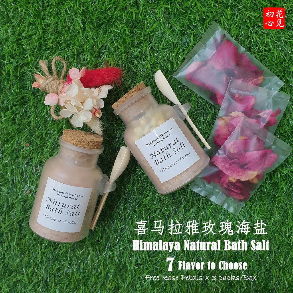 Natural Foot Bath Himalaya Salt |FOC Rose Petal x3 | Flower Bath Foot ...