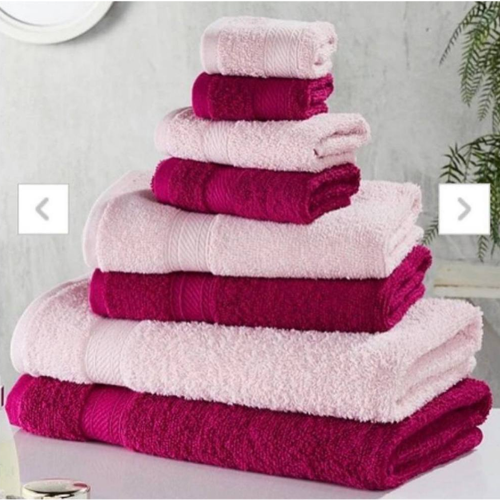 SOFT PINK/RASPBERRY TOWEL | Shopee Malaysia