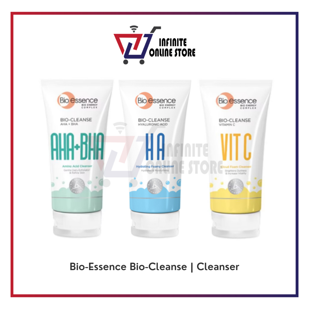 BIO-ESSENCE Bio-Cleanse Cleanser Face Wash (100g) (AHA+BHA / VIT C / HA ...