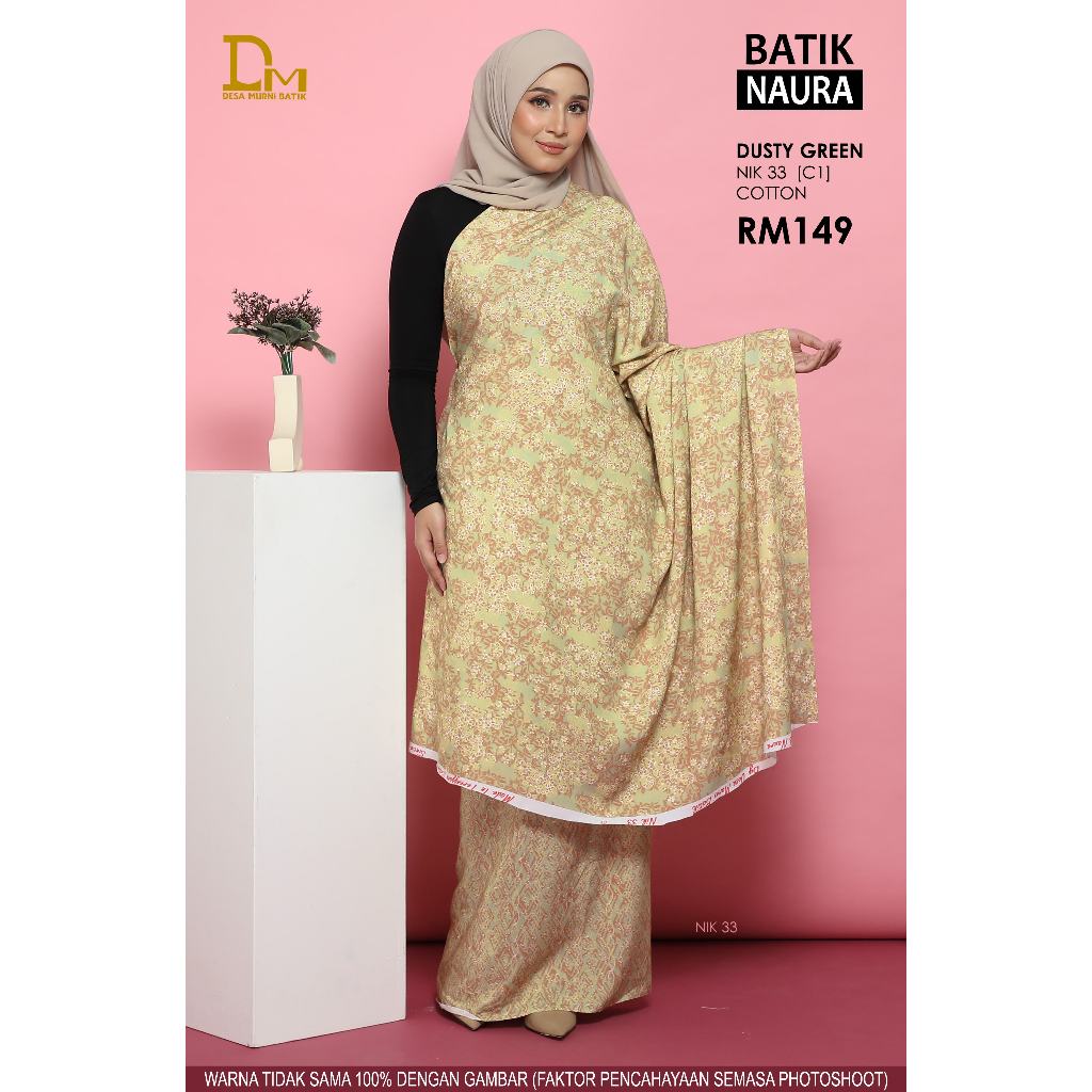 🔥🔥🔥DESA MURNI BATIK - BATIK NAURA( DUSTY GREEN )🔥🔥🔥 | Shopee Malaysia