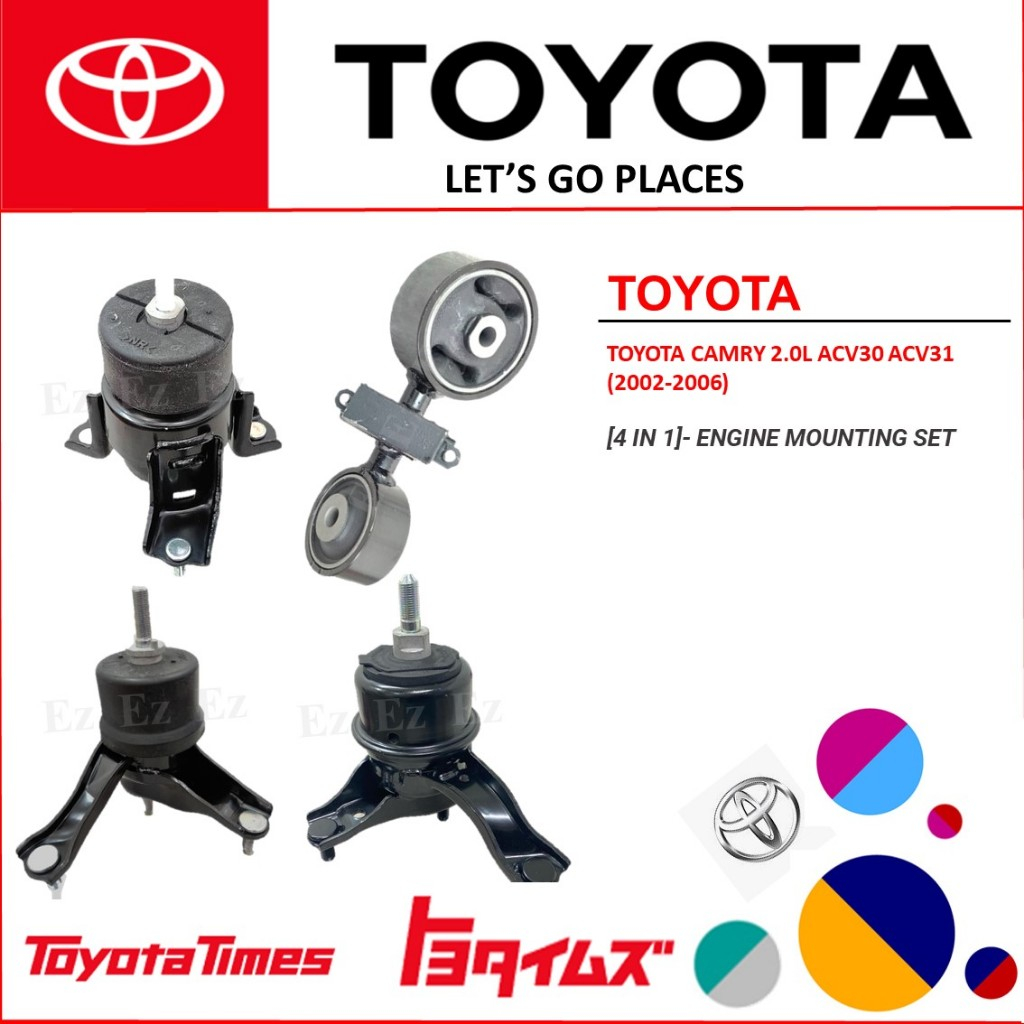 [4 IN 1]- ENGINE MOUNTING SET FOR TOYOTA CAMRY ACV30 2.4 ACV31 2.0 2002 ...