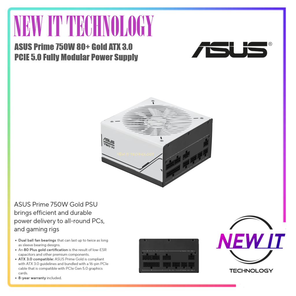 ASUS Prime 750W&850W 80+ Gold ATX 3.0 PCIE 5.0 Fully Modular Desktop PC Power Supply PSU(PRIME ...