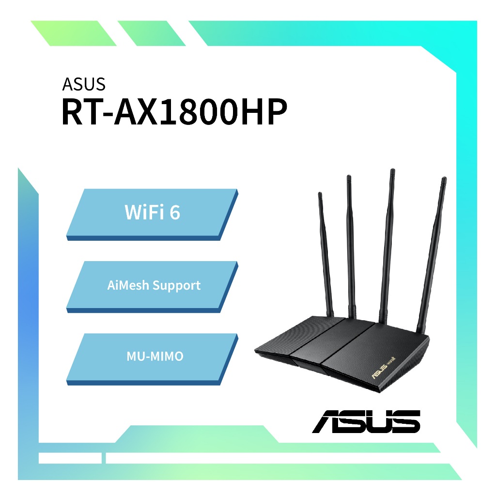 ASUS RT-AX1800HP DUAL-BAND ROUTER / AX1800 / WIFI6 / 574Mbps(2.4Ghz ...