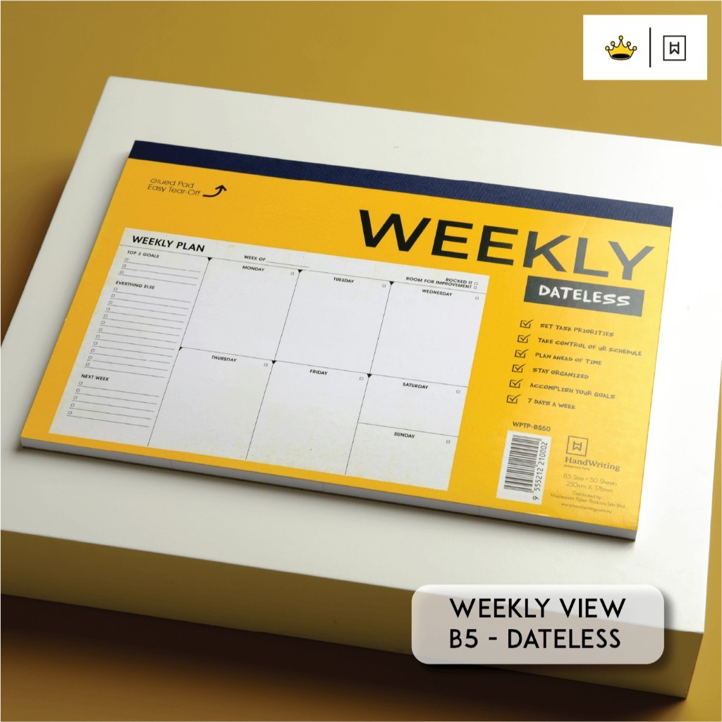 Masterprint A5 / B5 DIY Dateless Monthly Weekly Daily Planner Pad Easy ...