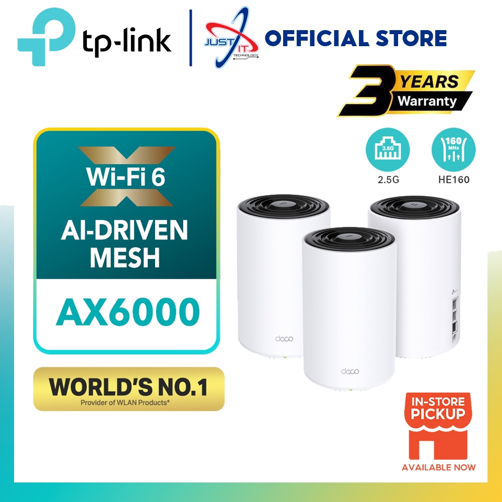 TP-LINK DECO X80 AX6000 Dual-Band Mesh WiFi 6 System-(1PACK / 2PACK / 3PACK) | Shopee Malaysia