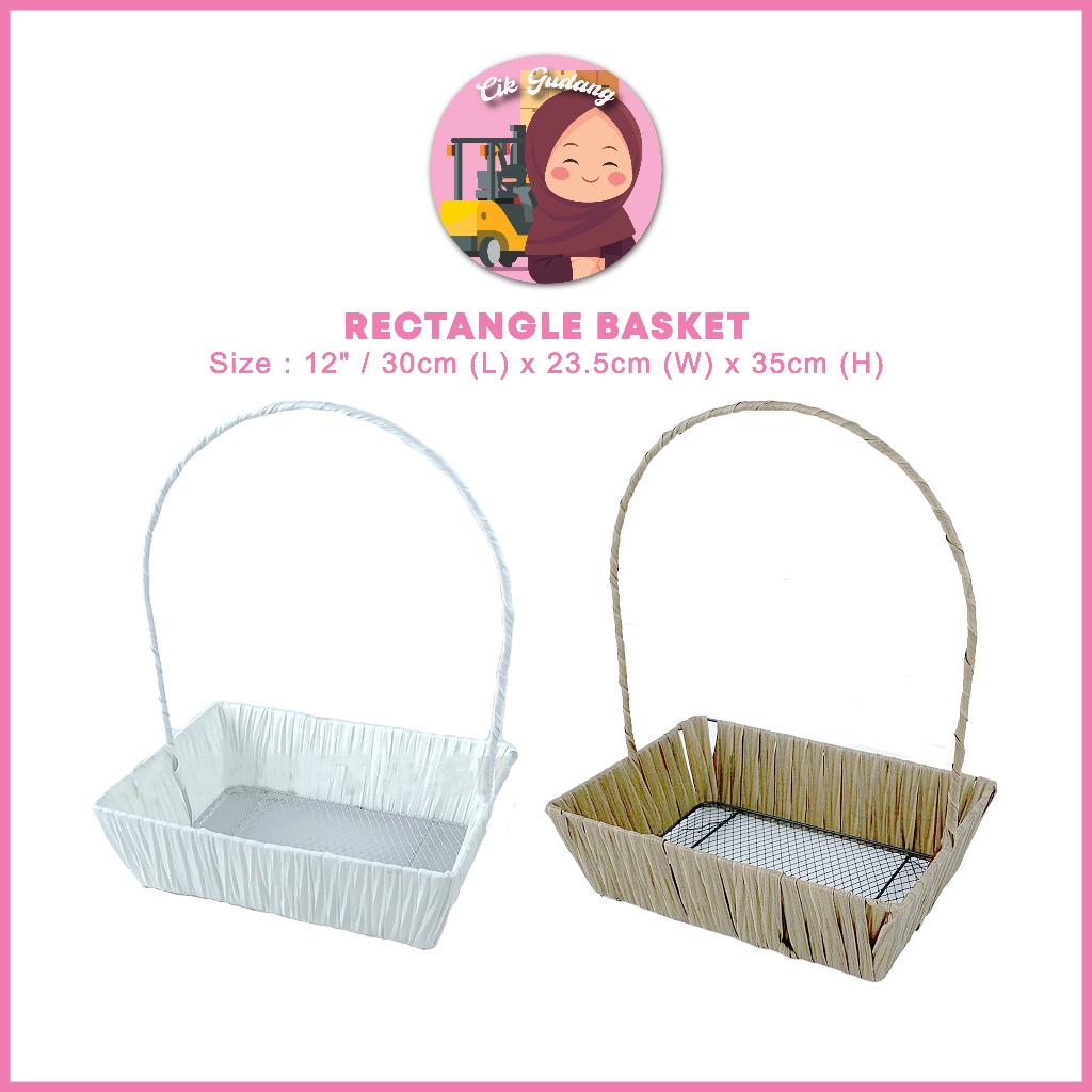 Rectangle Basket with Handle / Bakul dengan Pemegang / Bakul Raga ...