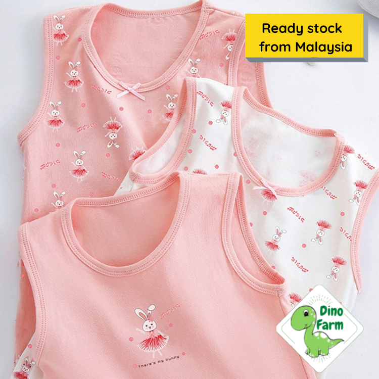 Girls Singlet or Sling Cute Design (Rabbit, Strawberry) | Shopee Malaysia