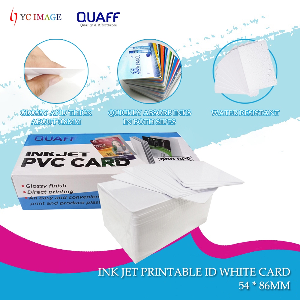 Quaff Printable Pvc Pre-Cut Cards For Direct Printing (250pcs/200pcs ...