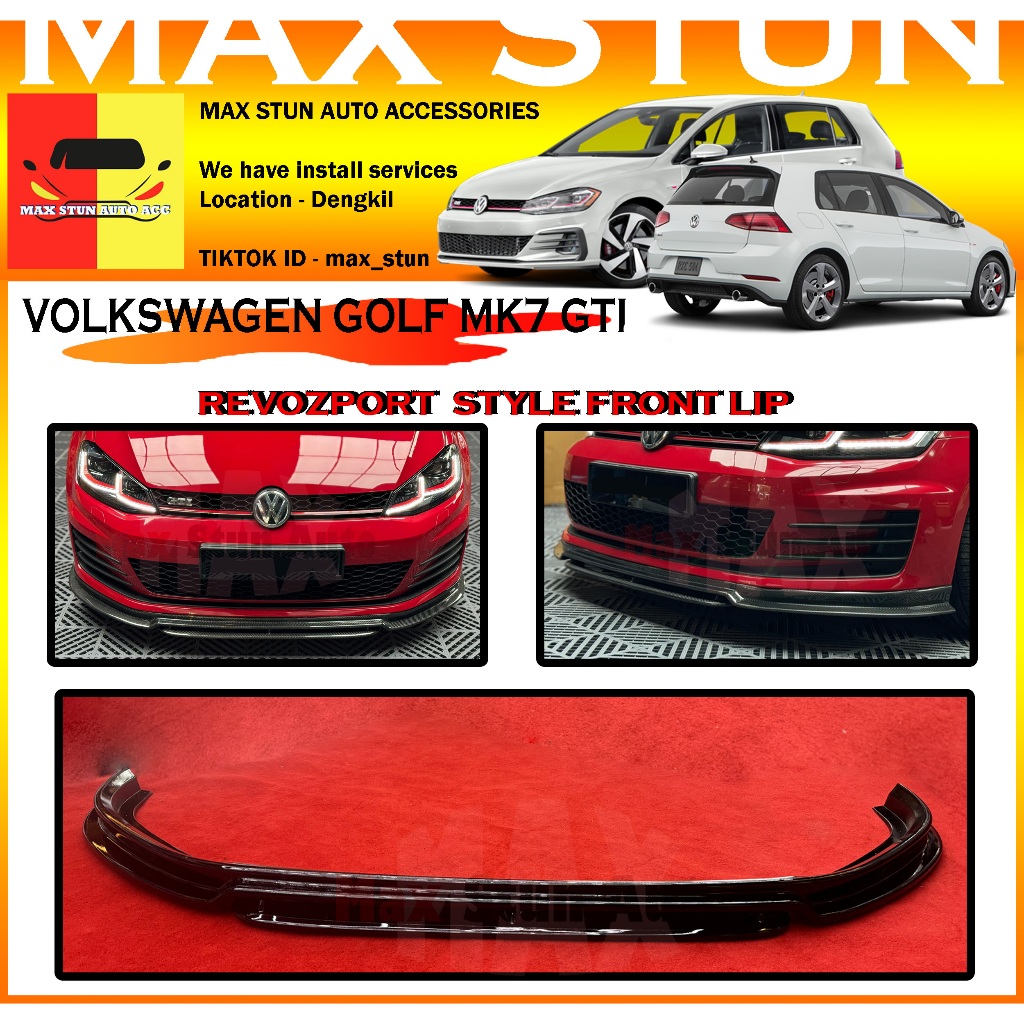 VOLKSWAGEN GOLF MK7 GTI REVOZPORT STYLE FRONT LIP LIP DEPAN BUMPER LIP ...