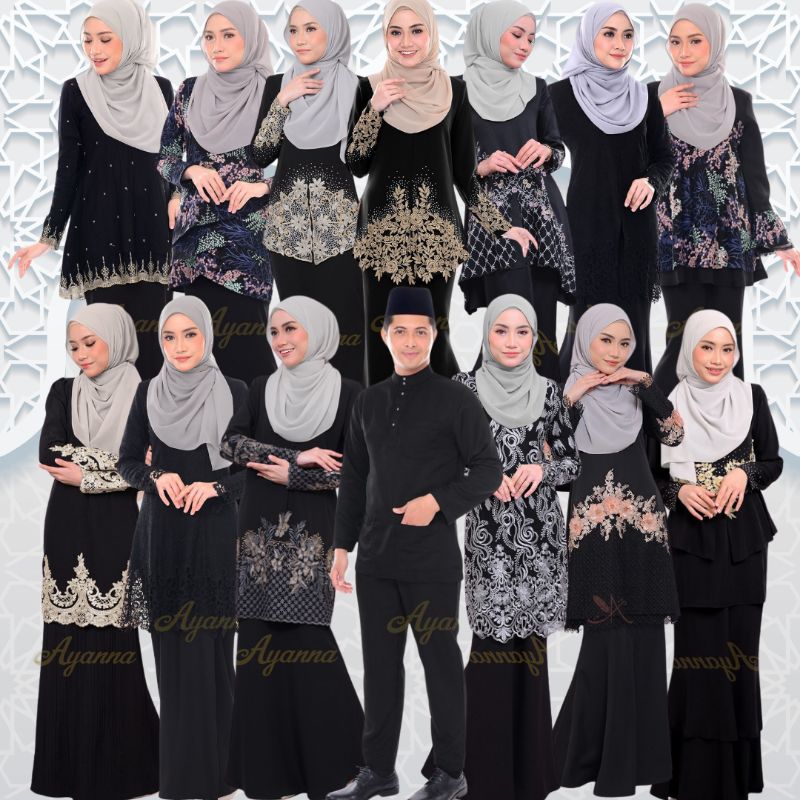 BLACK / BAJU KURUNG MODEN PLUS SIZE / BAJU KEBAYA / BAJU RAYA / HITAM ...