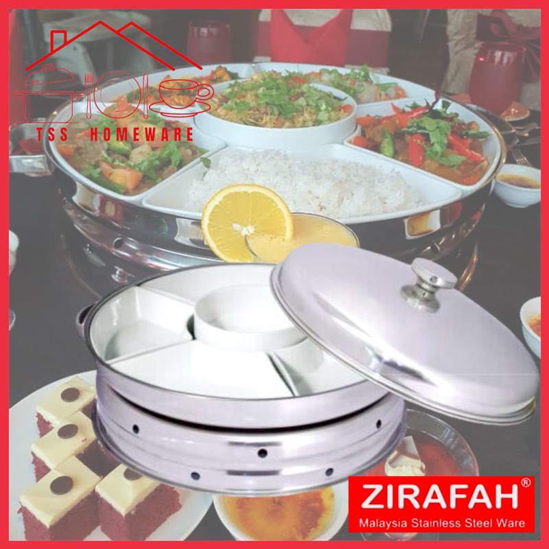3606 ZIRAFAH 52cm Stainless steel Dome set / kenduri dome set chafing ...