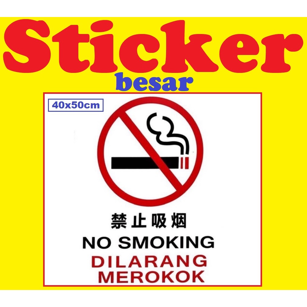 Papan Pelekat Sticker Dilarang Merokok No Smoking Wall Sign Board Papan ...