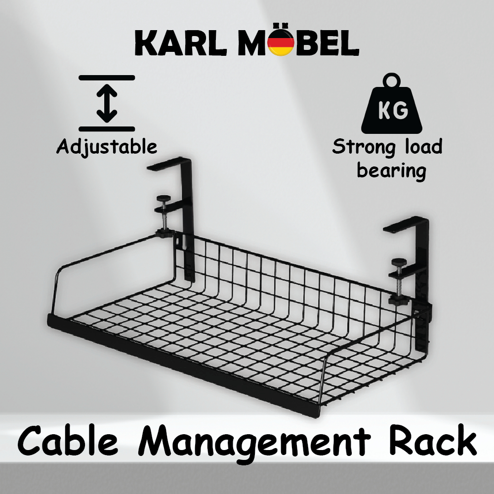 Desk Wire Organizer Tray Cable Management Rack Cord Storage Home Under ...