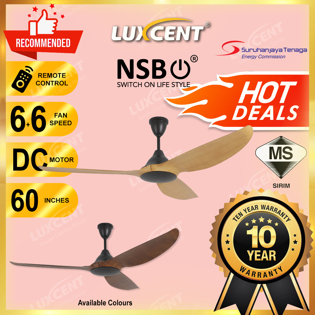 [SIRIM] NSB B Fan+ 60 Inches 3 Blades Remote Control DC Motor 6+6 Speed ...