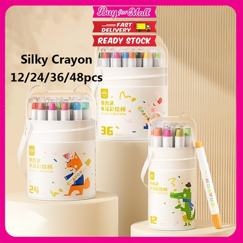 Silky crayon set for kids safety washable cute drawing painting water ...