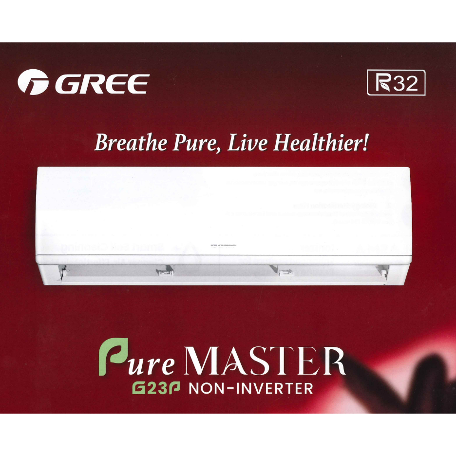 Gree Pure Master G23P Non - Inverter Air Cond ( NEW MODEL ) GWC09AGBXA ...