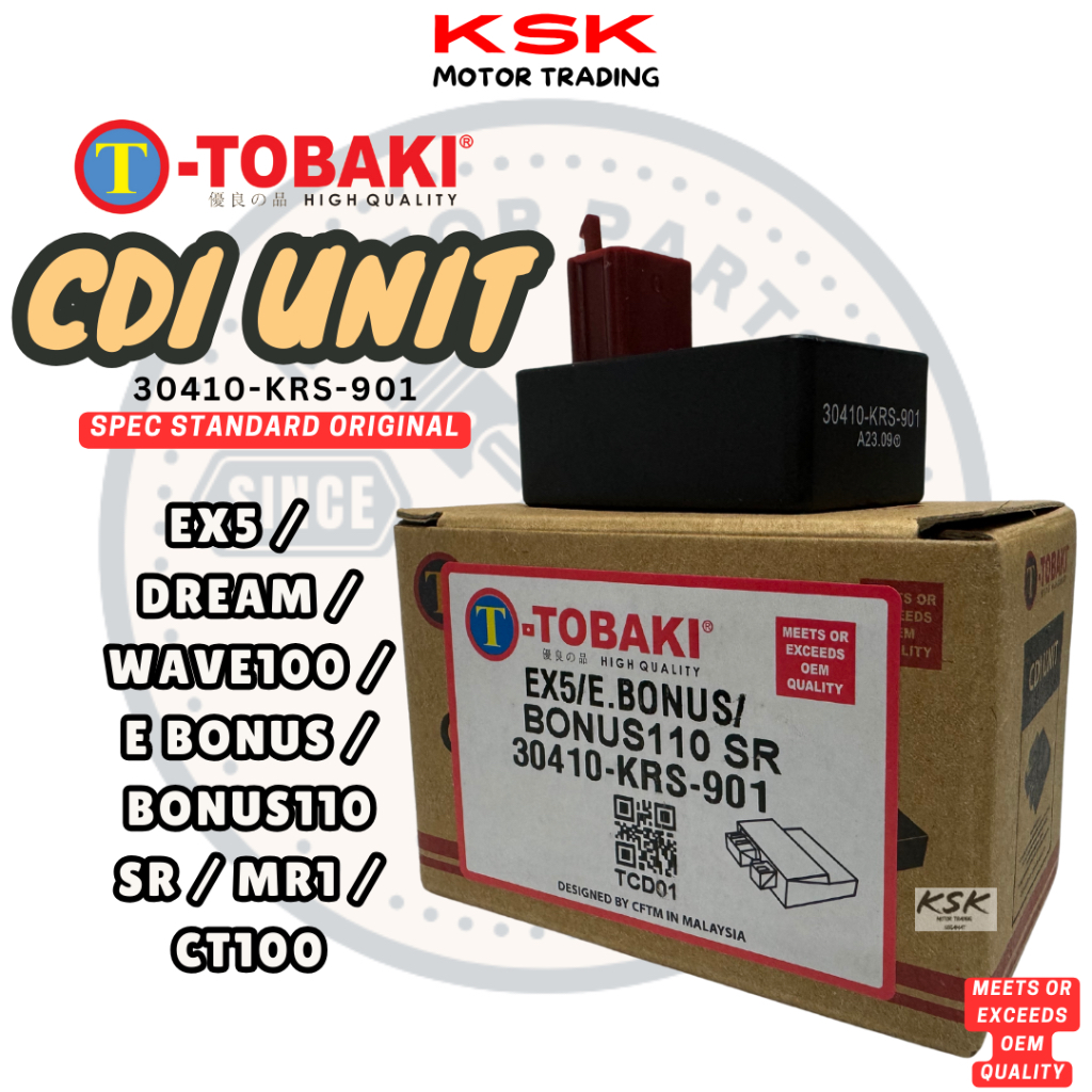 TOBAKI CDI UNIT HONDA EX5 DREAM WAVE100 CLASS E BONUS 110 SR MR1 CT100 KRISS100 | Shopee Malaysia