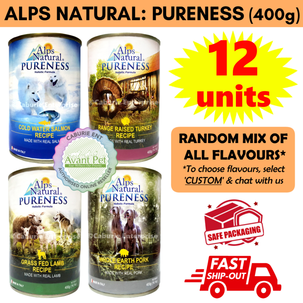ALPS NATURAL: PURENESS CANNED FOOD (12 units x 400g) - Salmon/Turkey ...